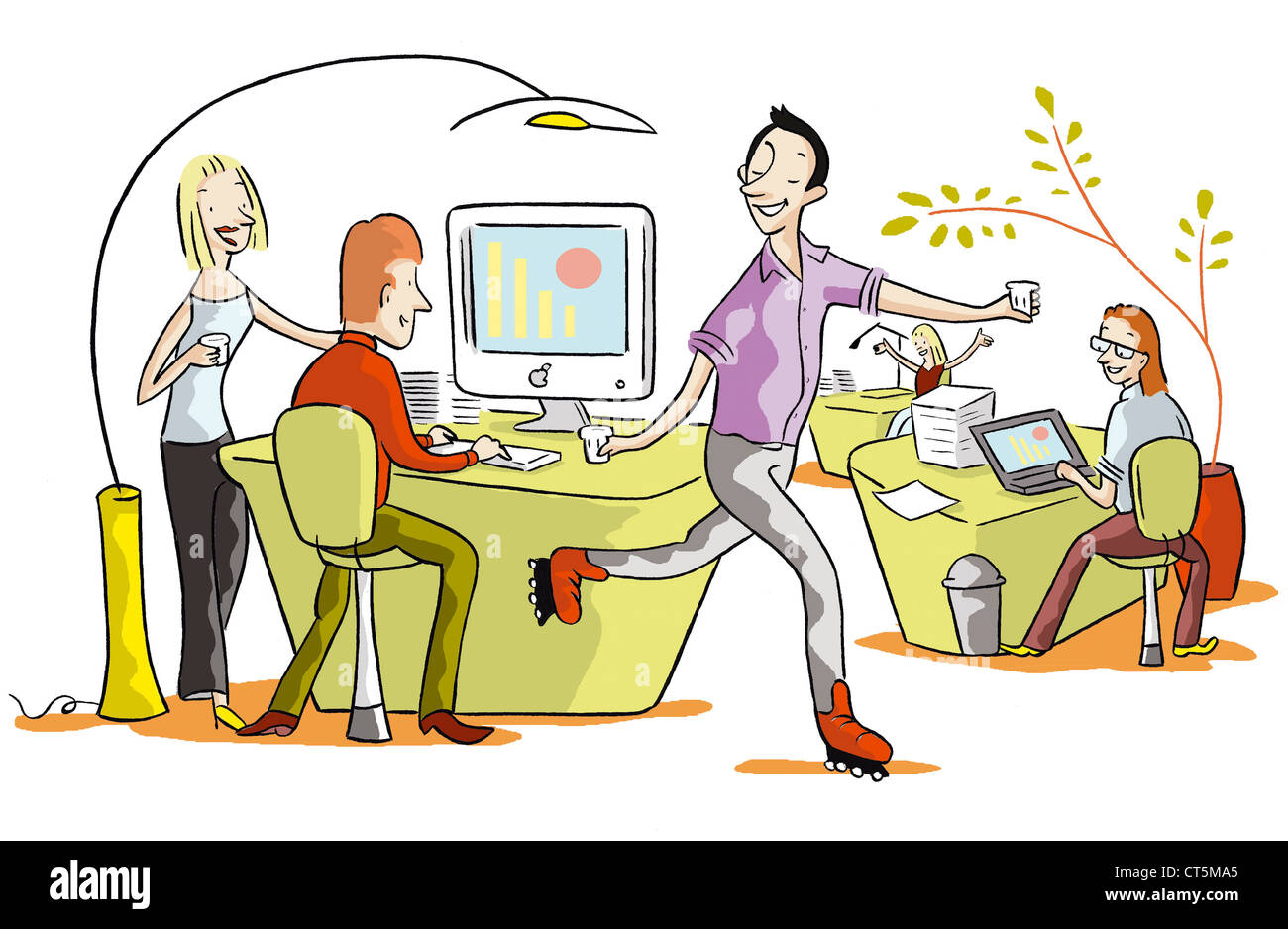 Worker inside office Cut Out Stock Images & Pictures - Alamy