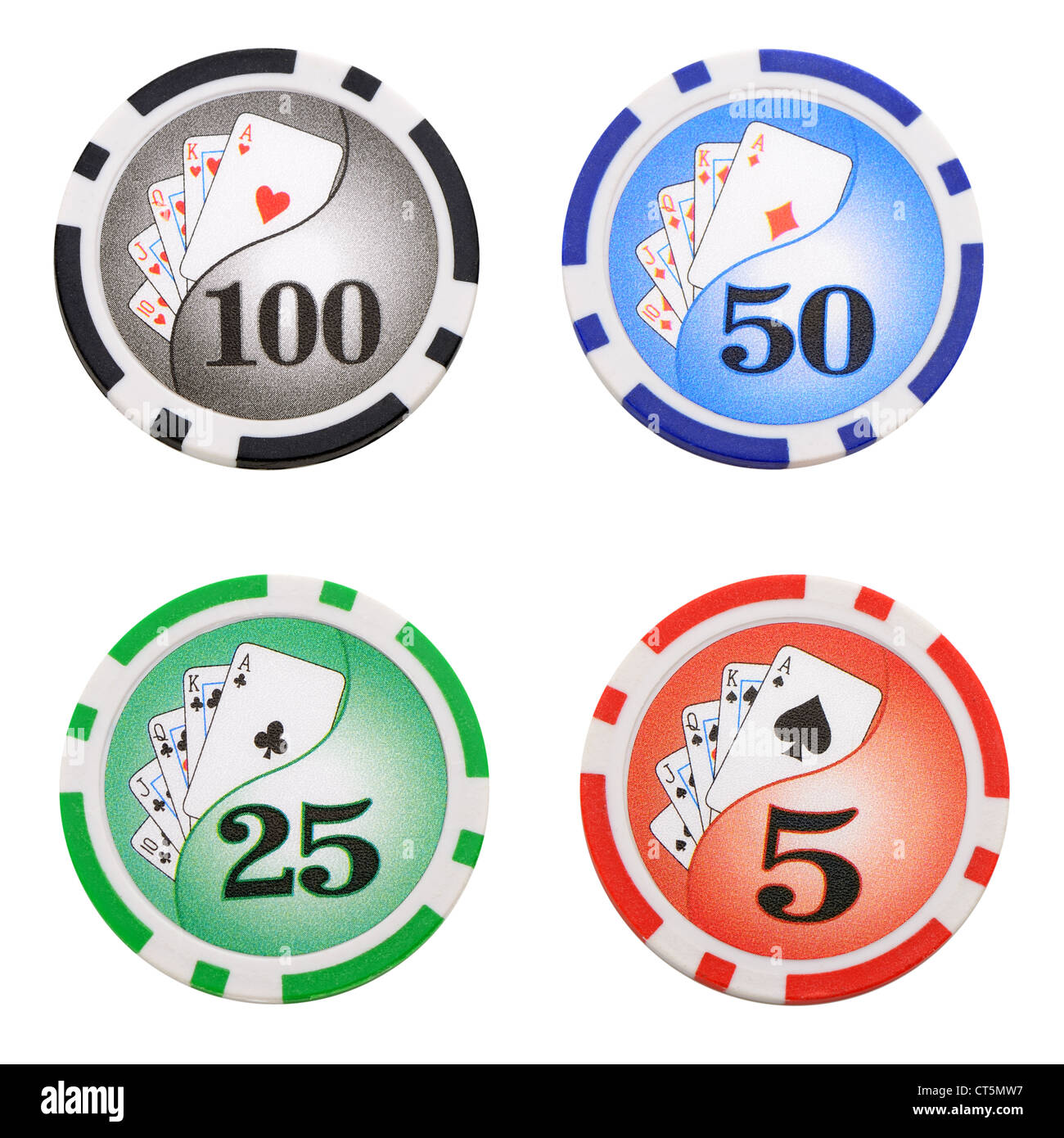 Gaming chips. Isolated on white background Stock Photo - Alamy
