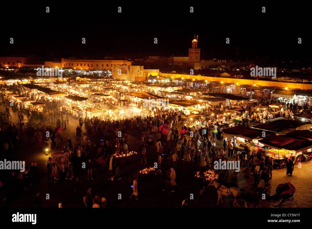 Djemma el Fna square at night, Marrakech, Morocco africa Stock Photo ...