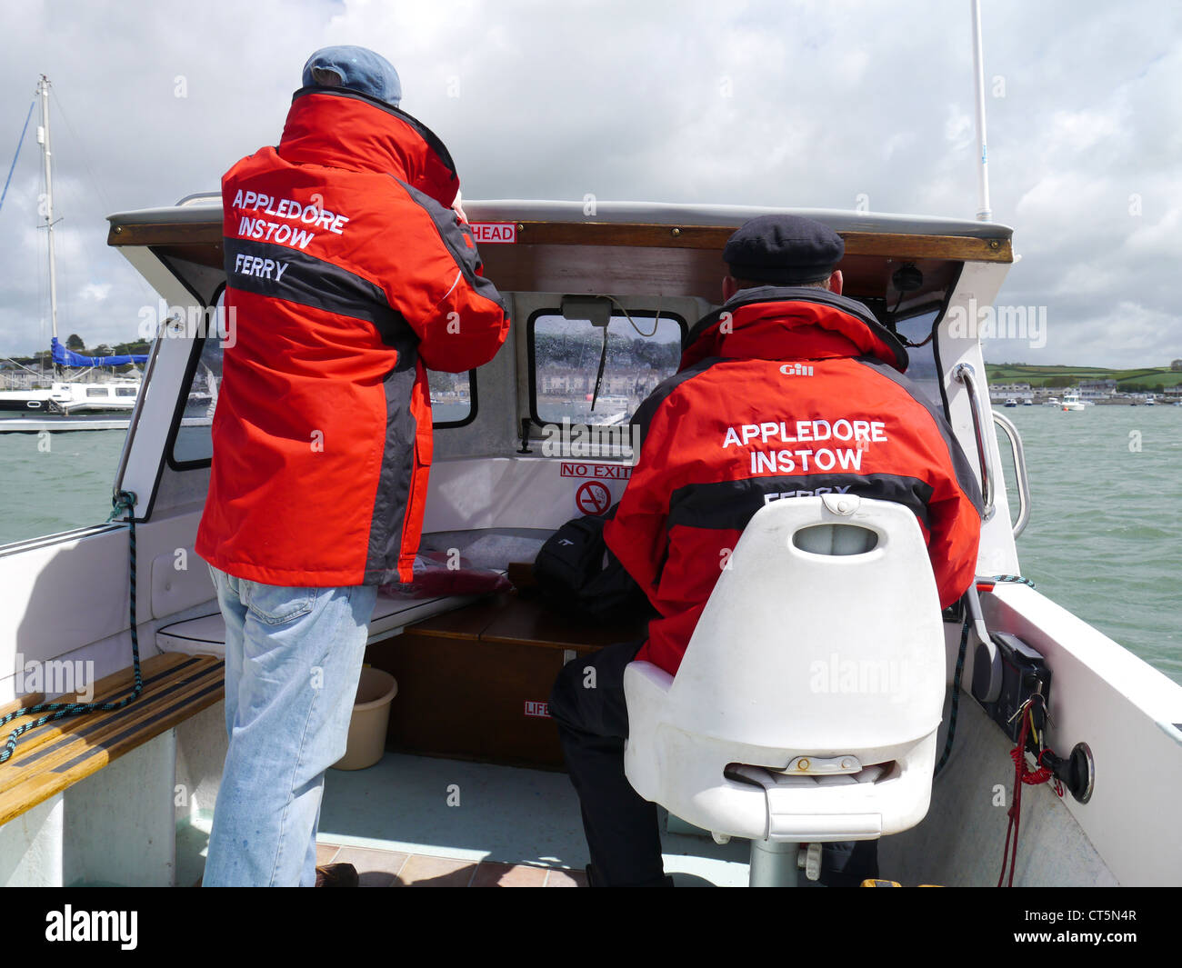 Crew members on the Appledore to Instow passenger Ferry Devon England ...