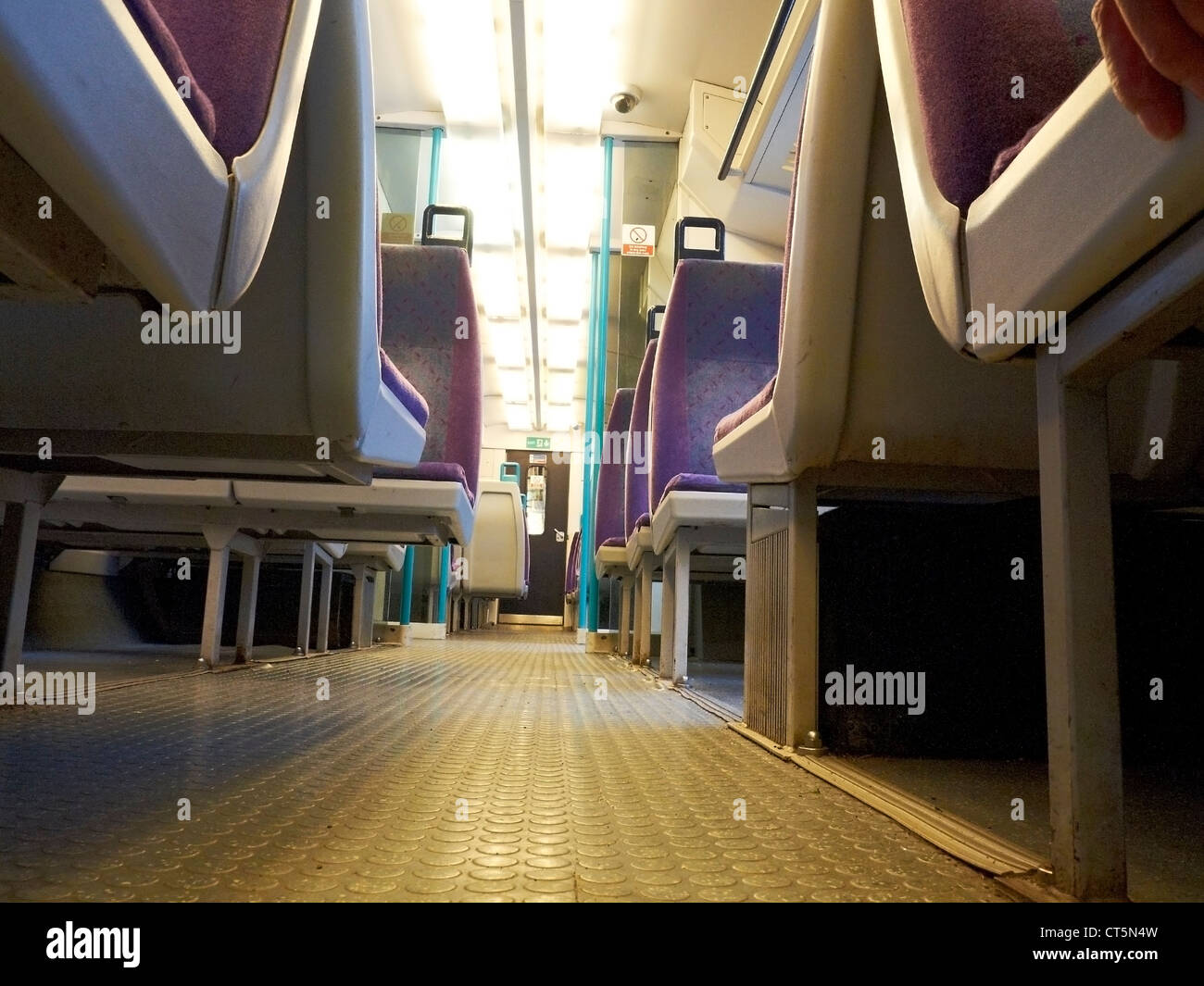 Internal view of passenger train Stock Photo - Alamy