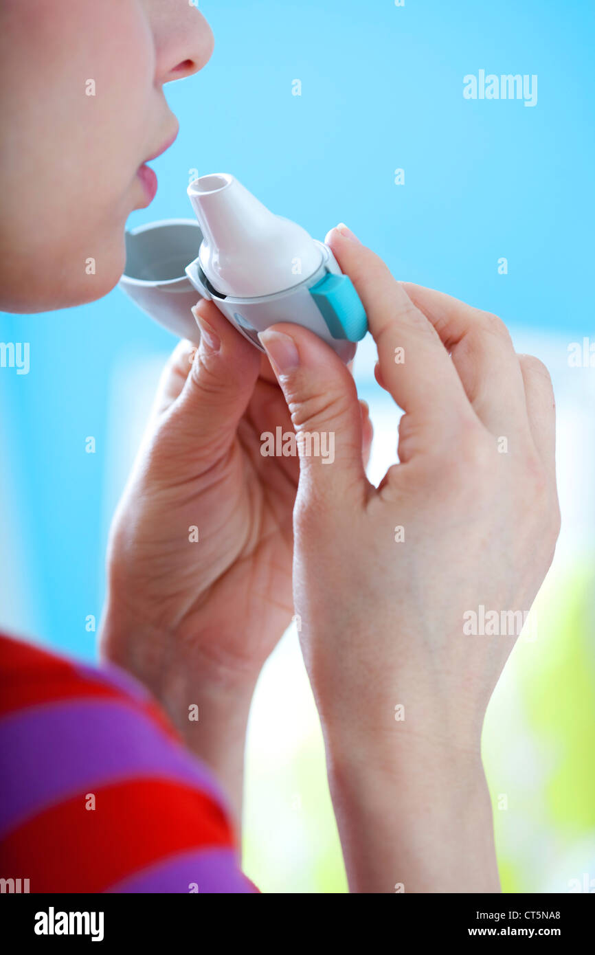 COPD TREATMENT FOR WOMAN Stock Photo - Alamy