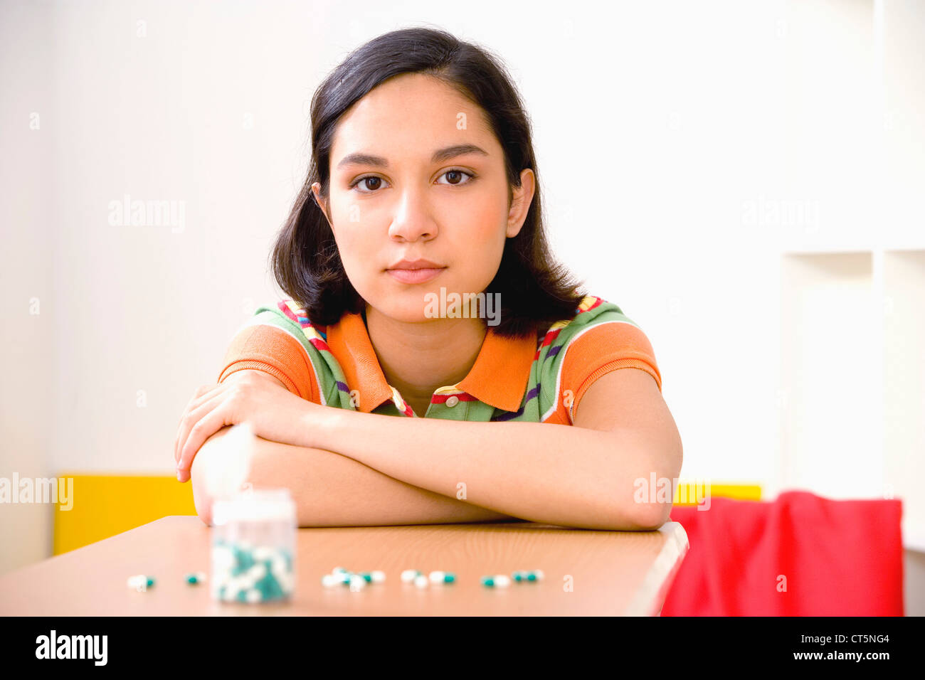 ADOLESCENT TAKING MEDICATION Stock Photo - Alamy