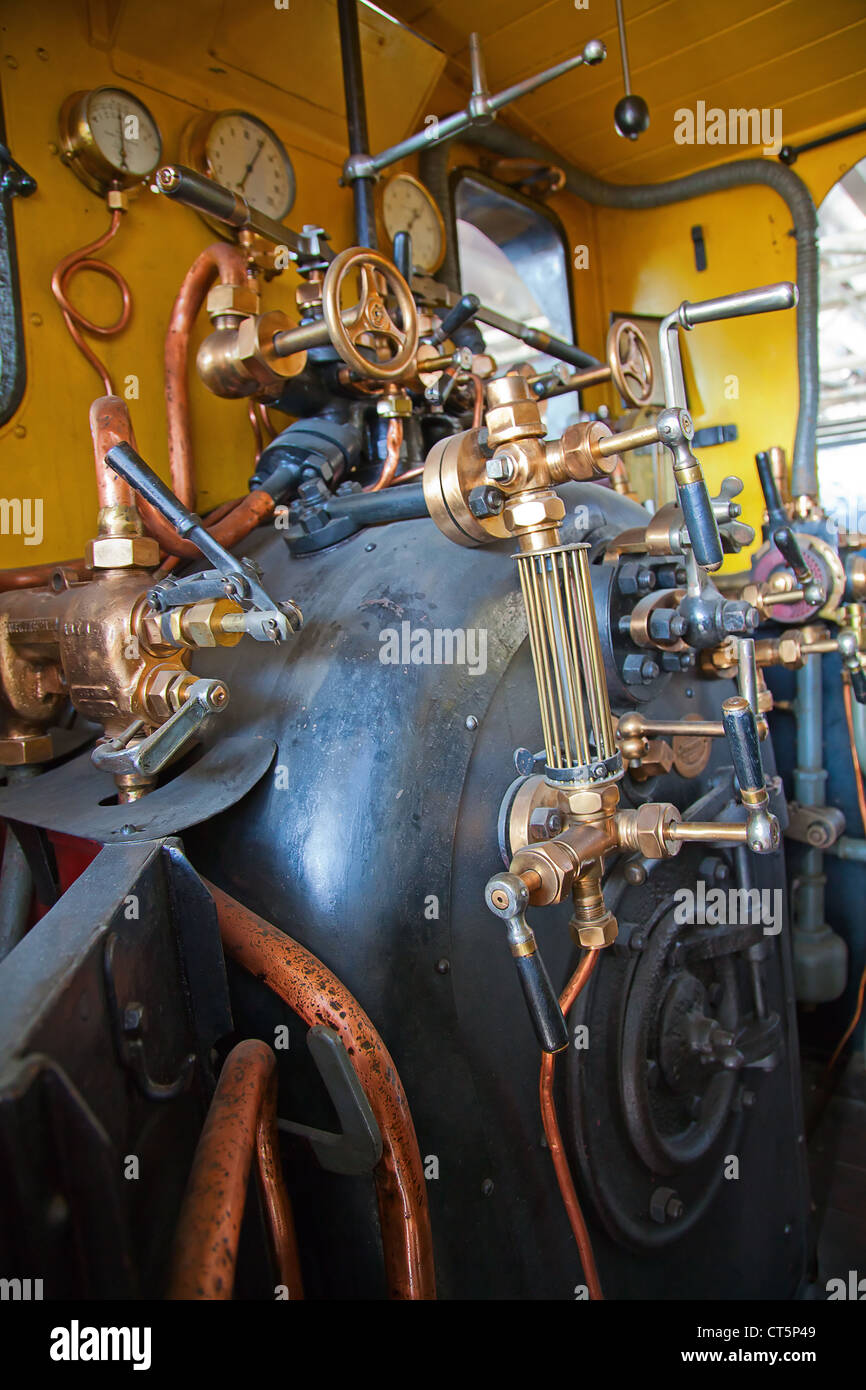 steam powered traction engine boiler pressure controls Stock Photo - Alamy