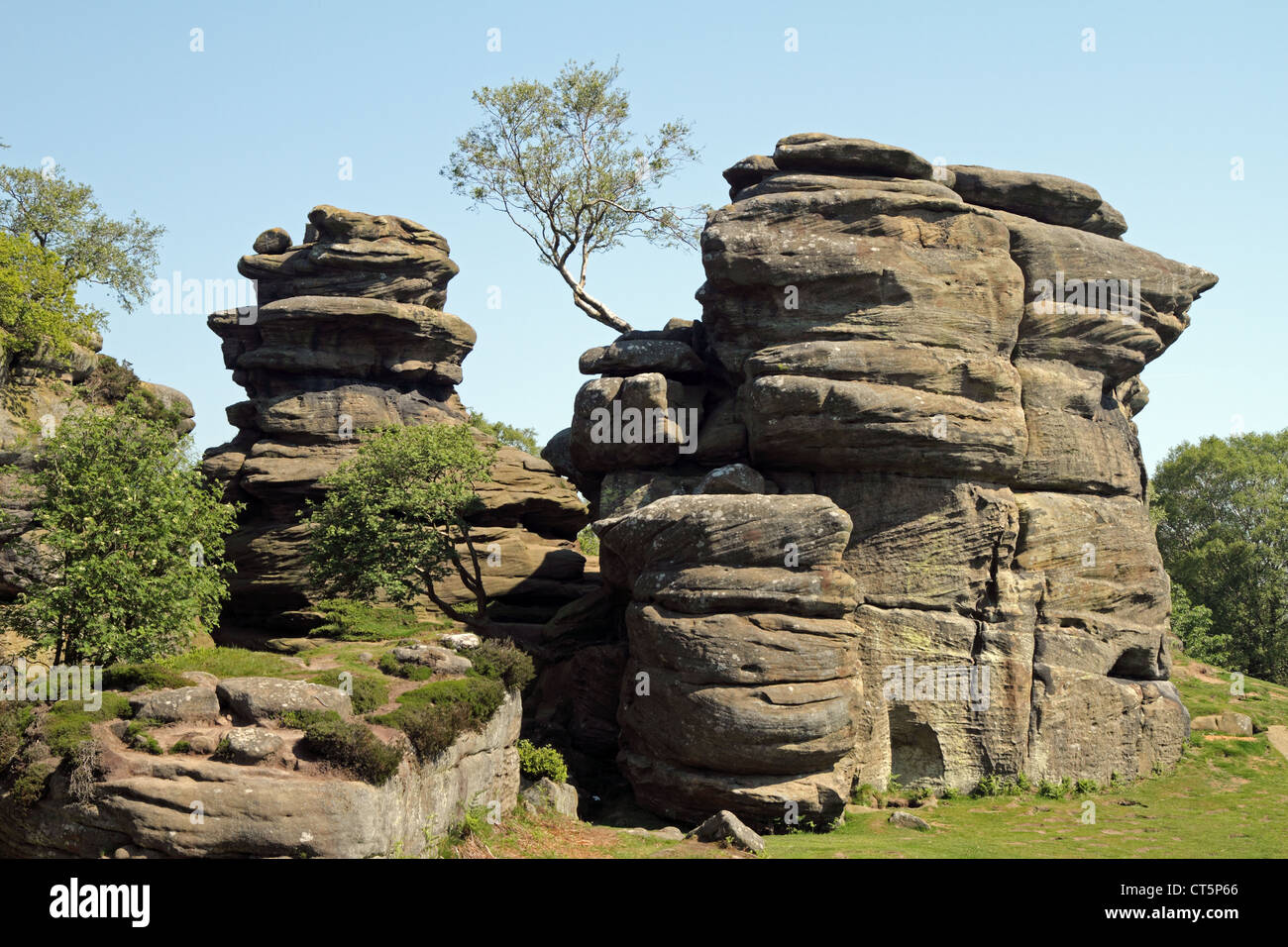 Brimham Rocks 'Castle Rocks' - North Yorkshire, England. Rare rock ...