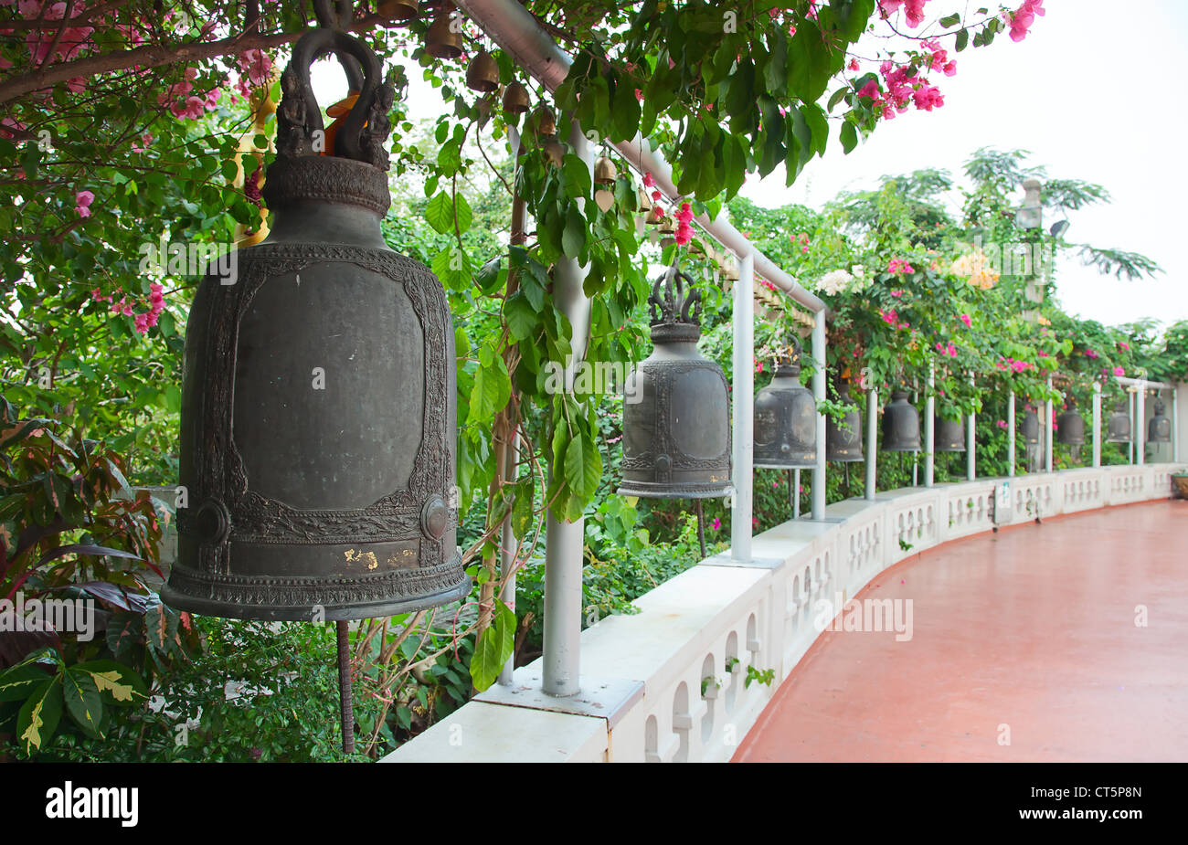 Bronze bell in the traditional thai temple Stock Photo - Alamy