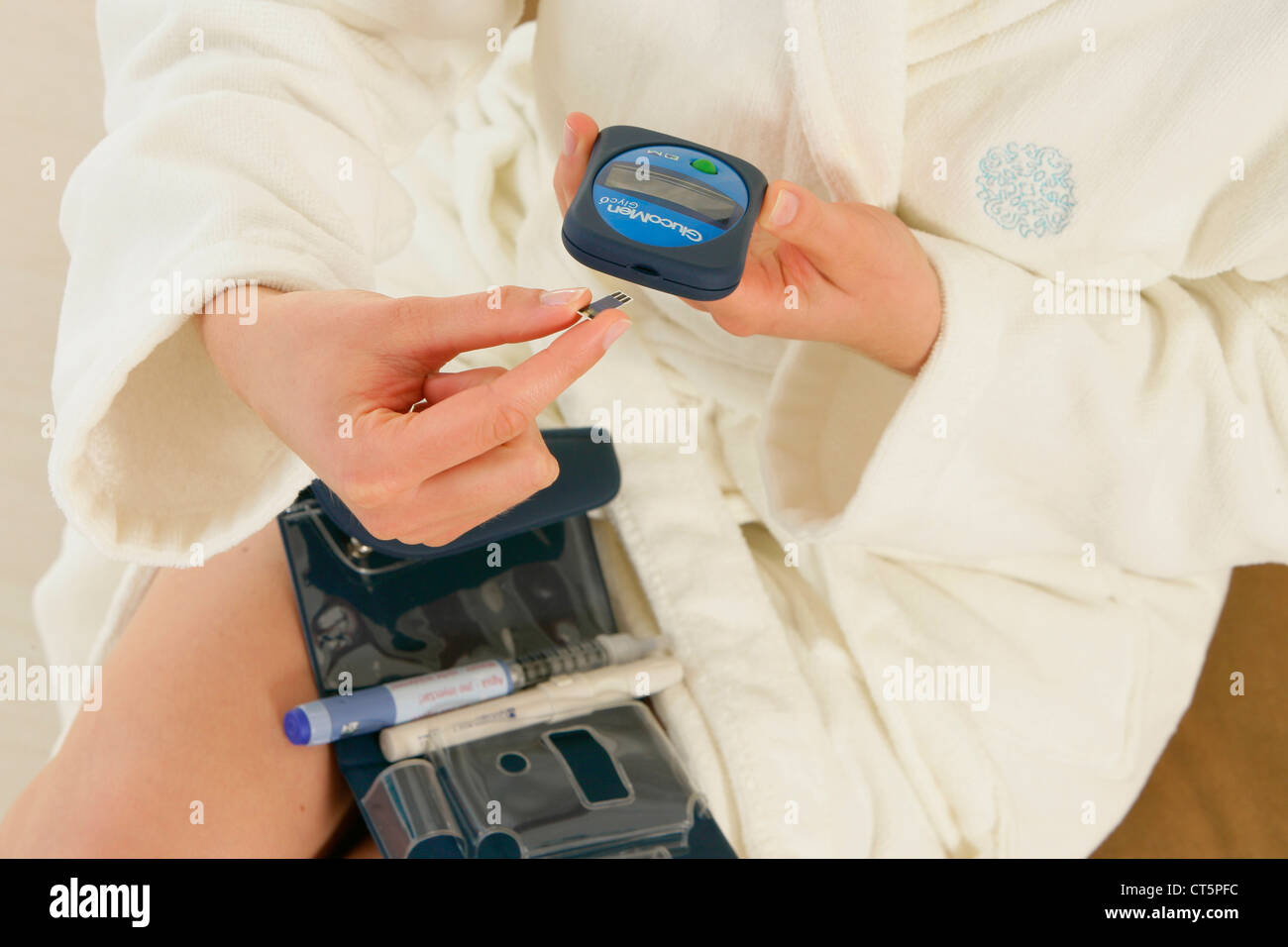 TEST FOR DIABETES, WOMAN Stock Photo - Alamy