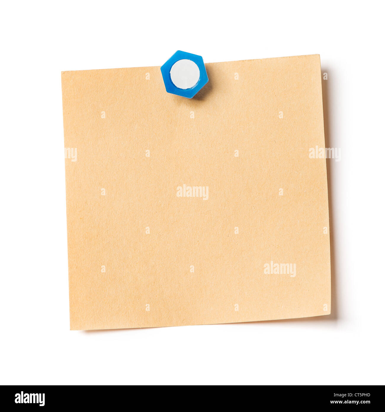 Note with a paper clip. Isolated on a white background with a shadow ...
