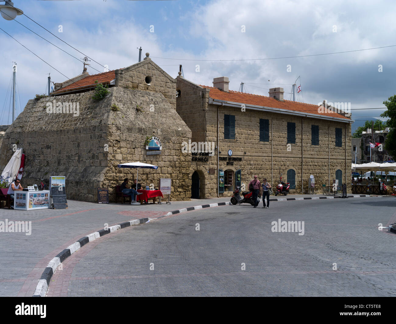dh Girne Harbour KYRENIA NORTHERN CYPRUS Old harbour building Tourist ...