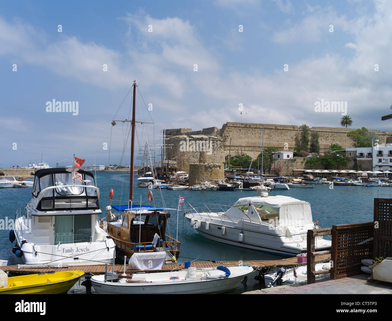 dh Girne Harbour KYRENIA NORTHERN CYPRUS Old harbour Kyrenia marina and ...