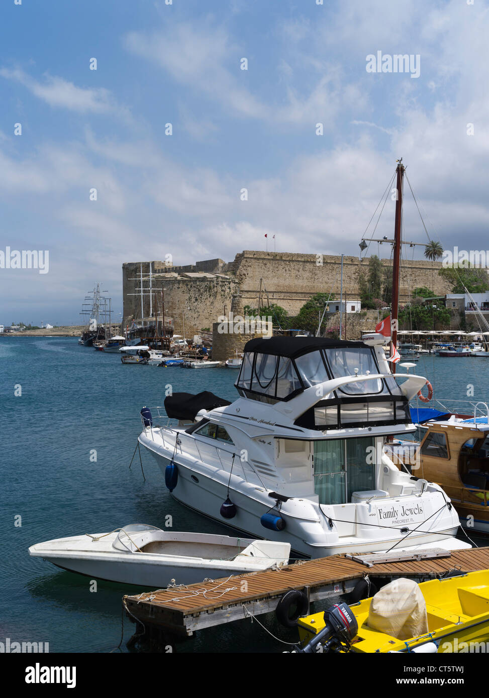 dh Girne Harbour KYRENIA NORTHERN CYPRUS Old harbour Kyrenia marina and ...