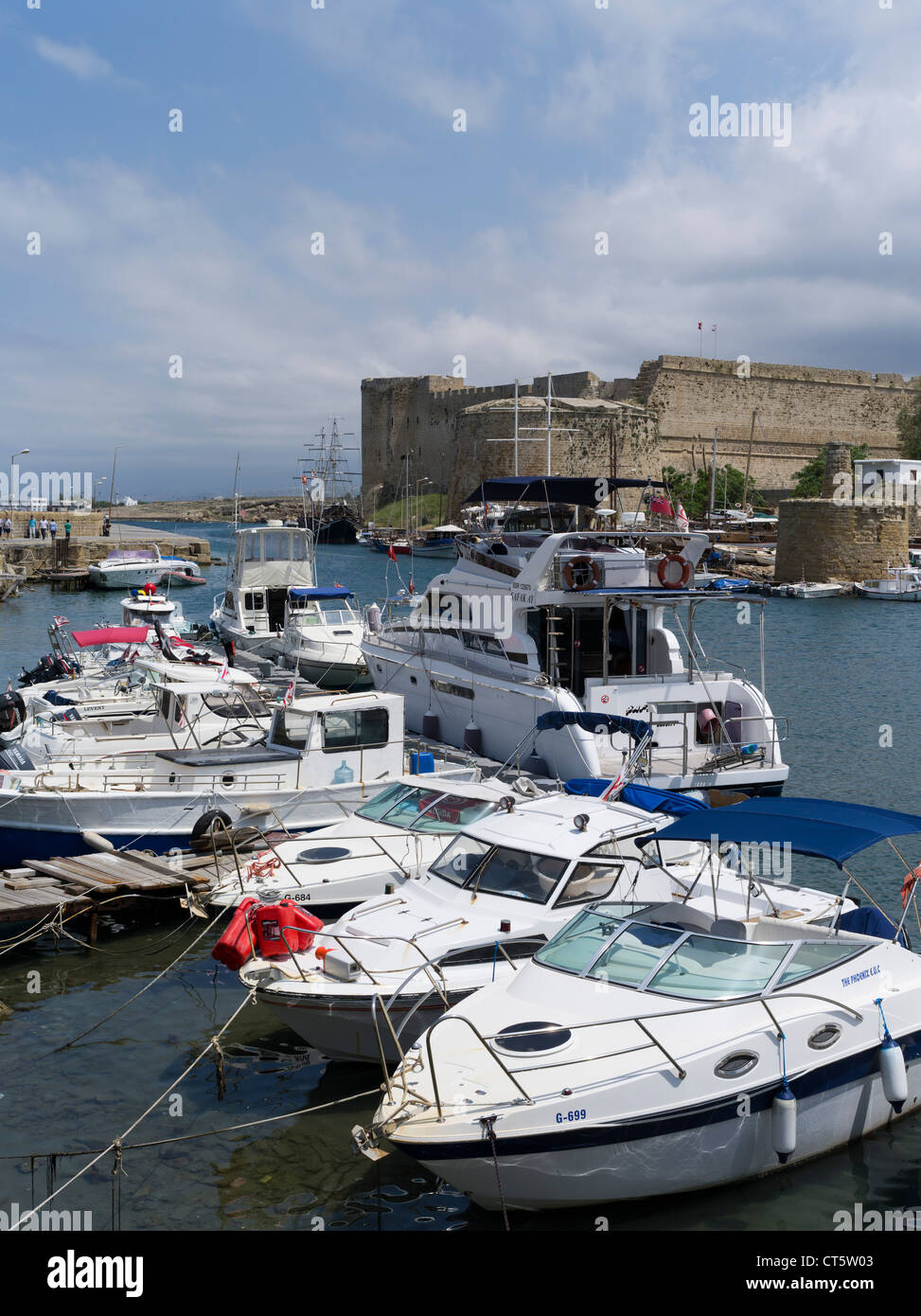 dh Girne Harbour KYRENIA NORTHERN CYPRUS Old harbour Kyrenia marina and ...