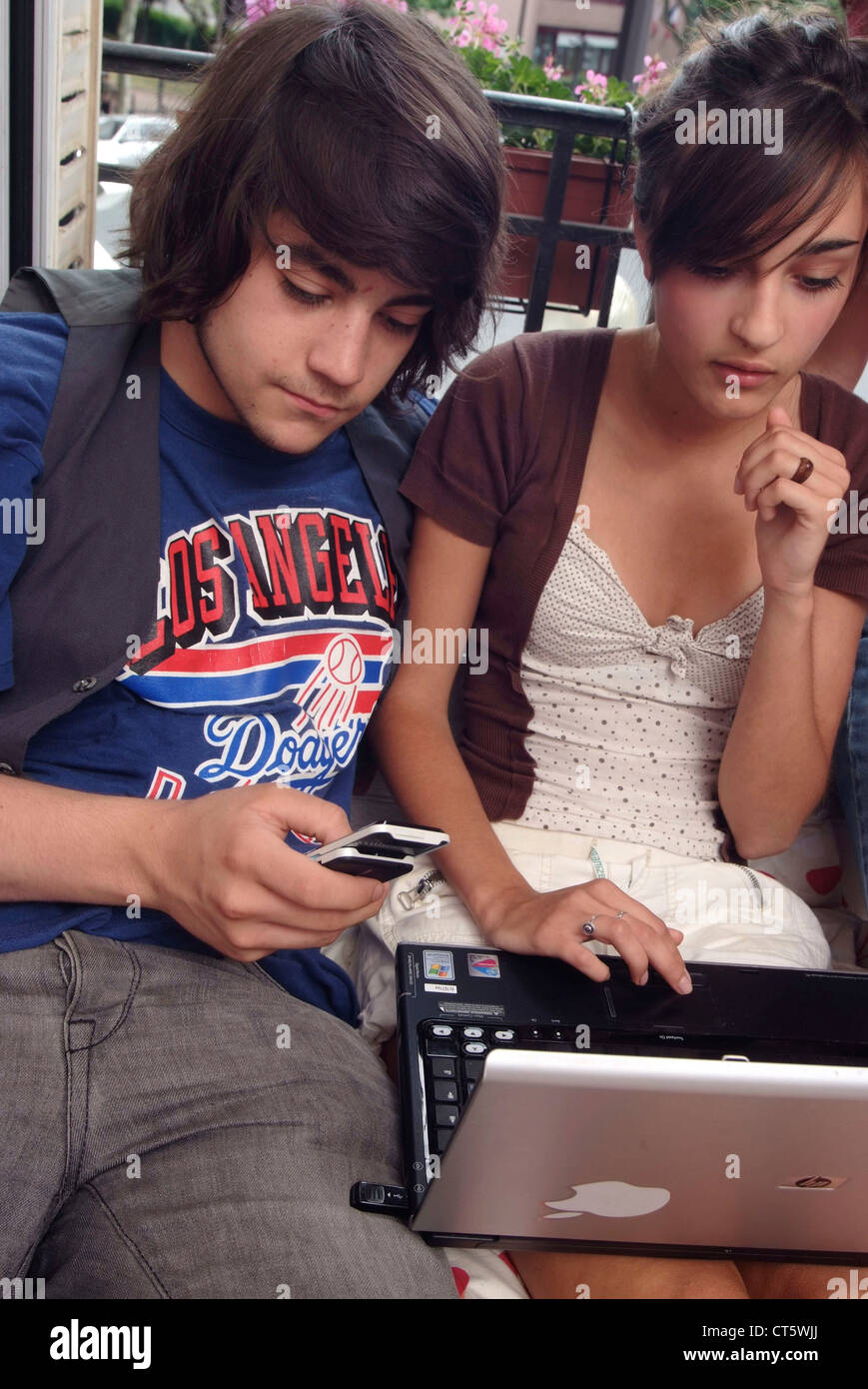 TEENAGER AT A COMPUTER Stock Photo - Alamy