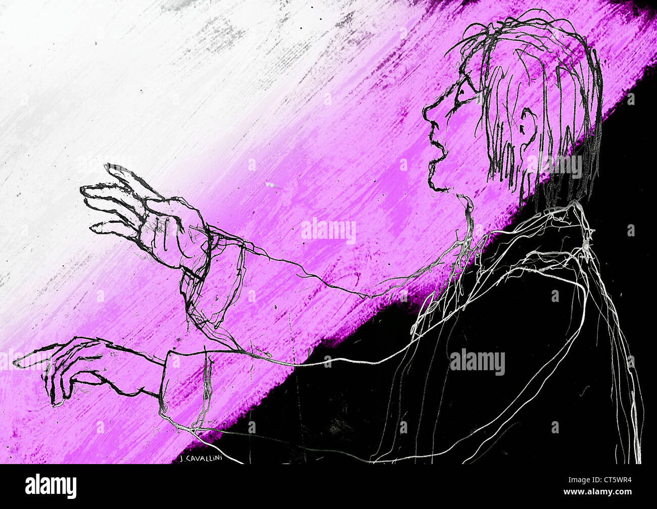 Drawing people alone hi-res stock photography and images - Alamy