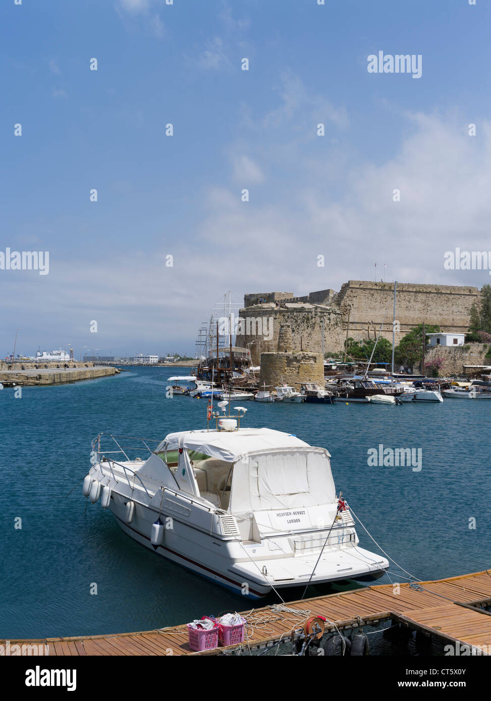 dh Girne Harbour KYRENIA NORTHERN CYPRUS Old harbour Kyrenia marina and ...