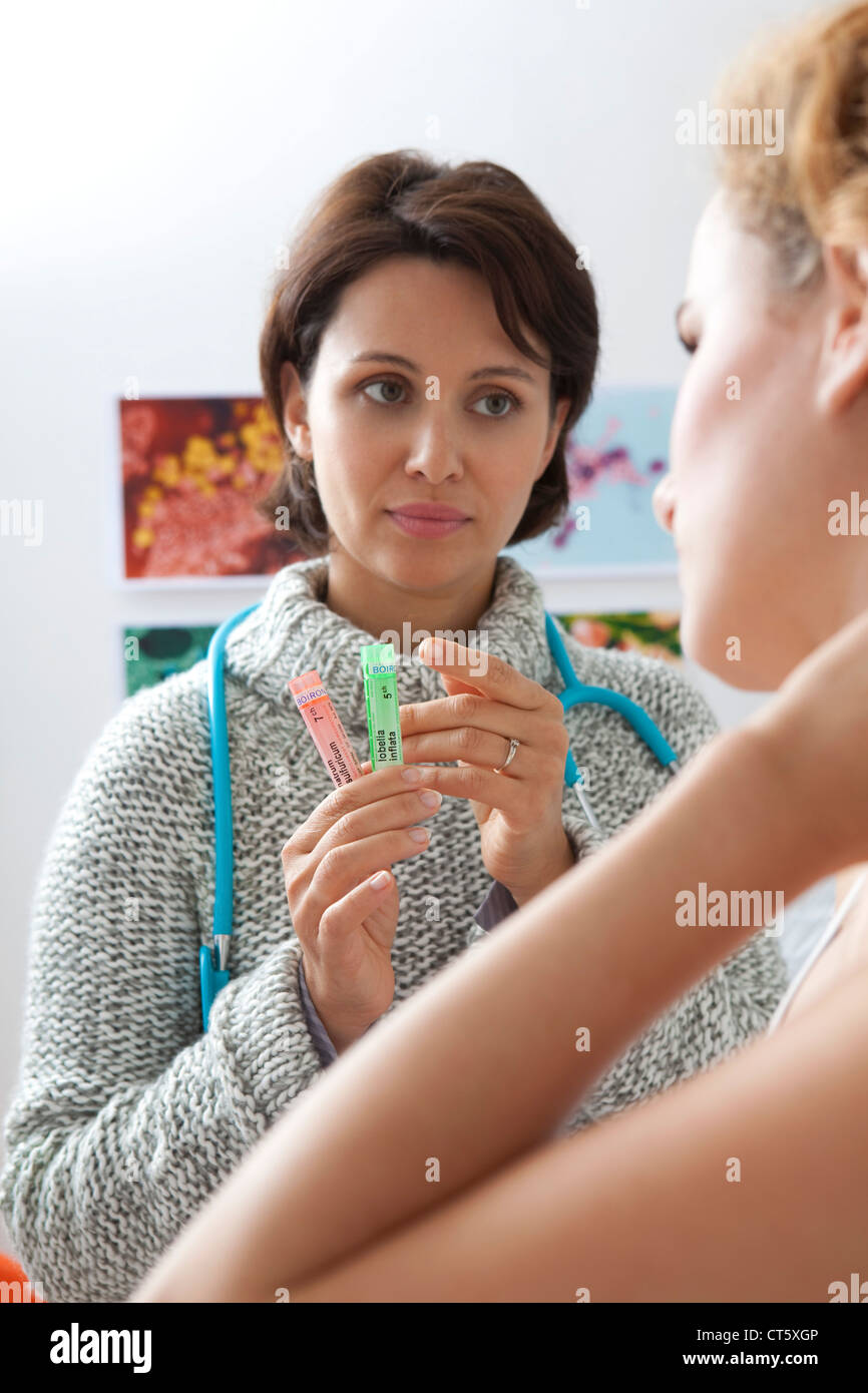 HOMEOPATHY CONSULTATION, WOMAN Stock Photo - Alamy