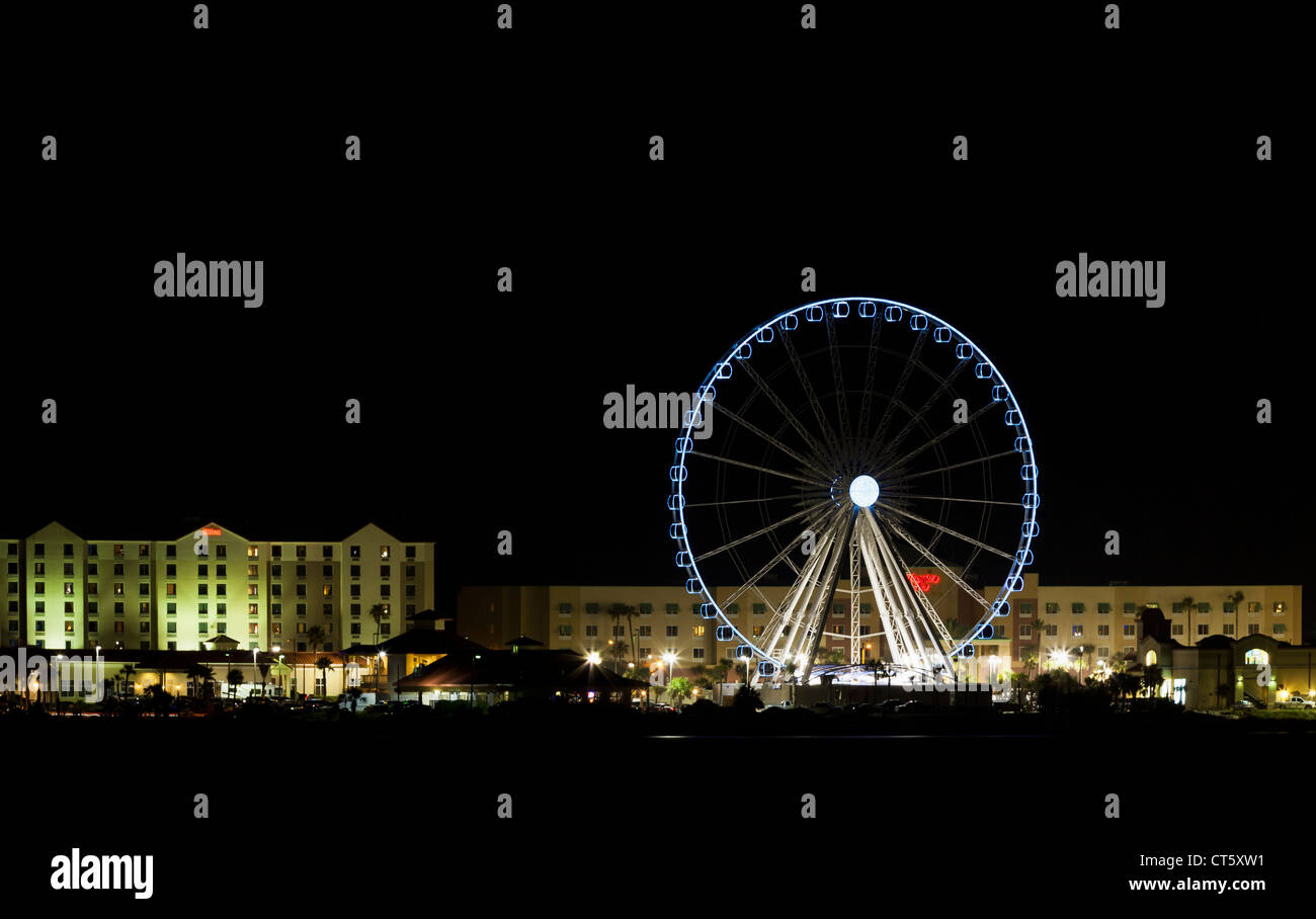 Pensacola Beach 200 foot tall observation ferris wheel at night Stock ...