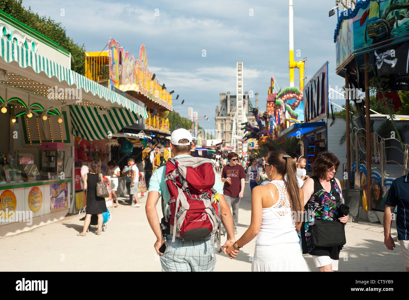 Paris, France -amusement park during summer Stock Photo - Alamy