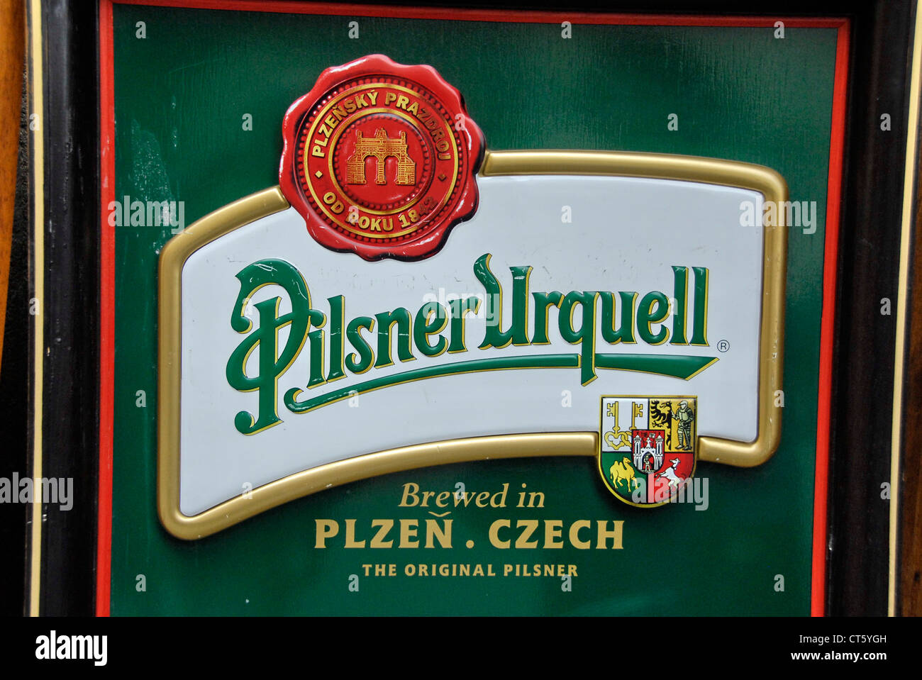 Beer sign in Prague, Czech Republic Stock Photo - Alamy
