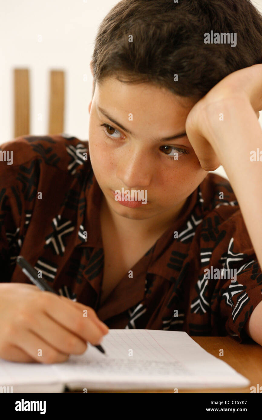CHILD DOING HOMEWORK Stock Photo - Alamy