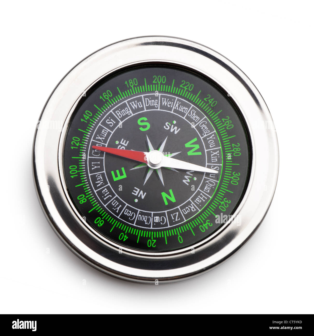 compass. Isolated on white background.Instrument that indicates ...