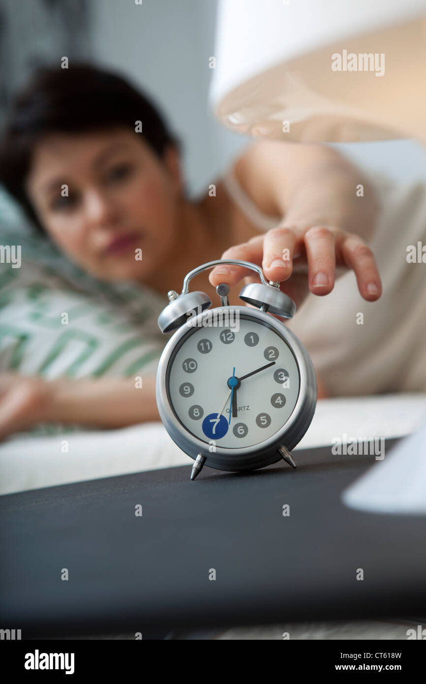 WOMAN WAKING UP Stock Photo - Alamy