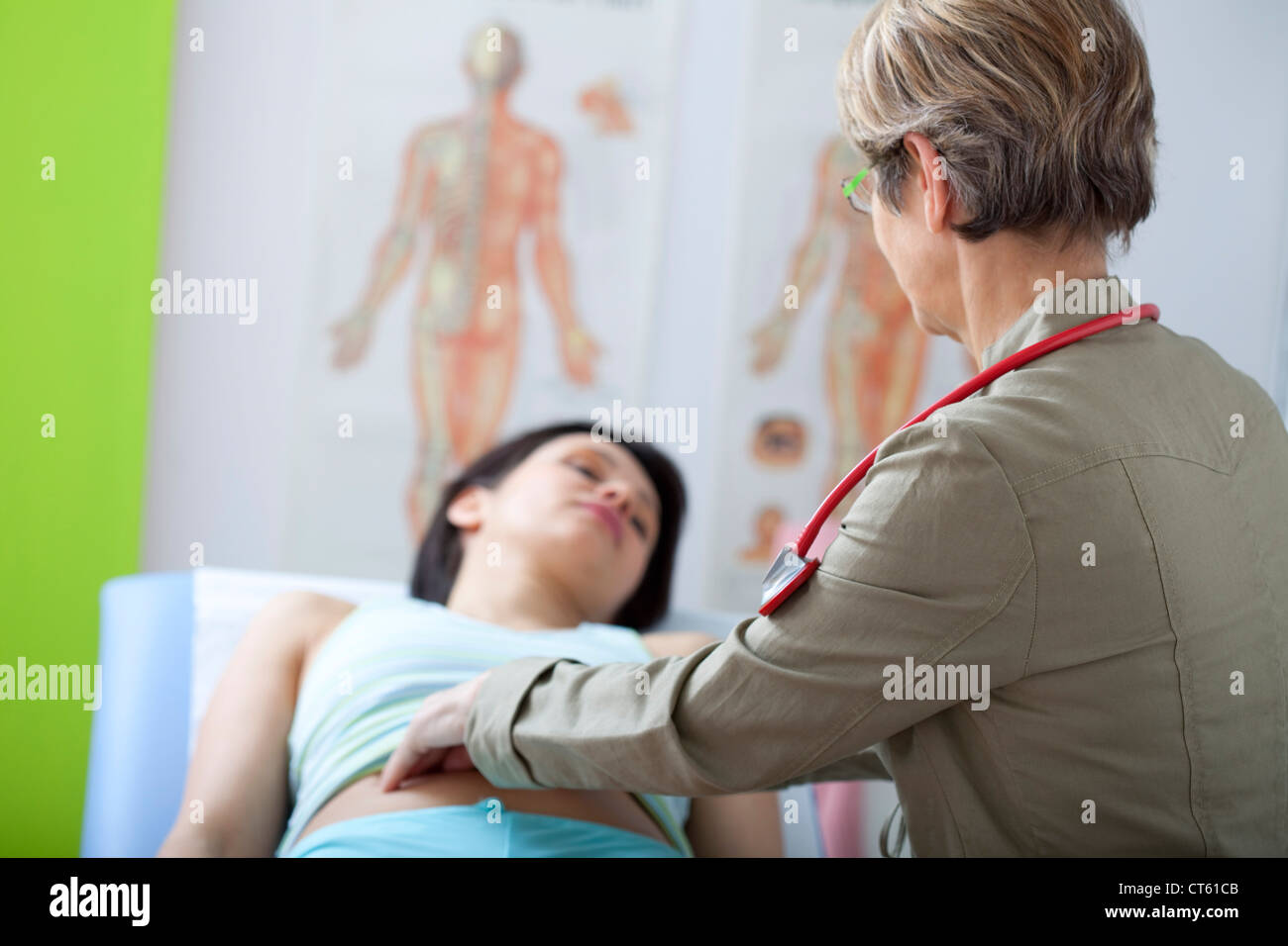 ABDOMEN SEMIOLOGY WOMAN Stock Photo - Alamy