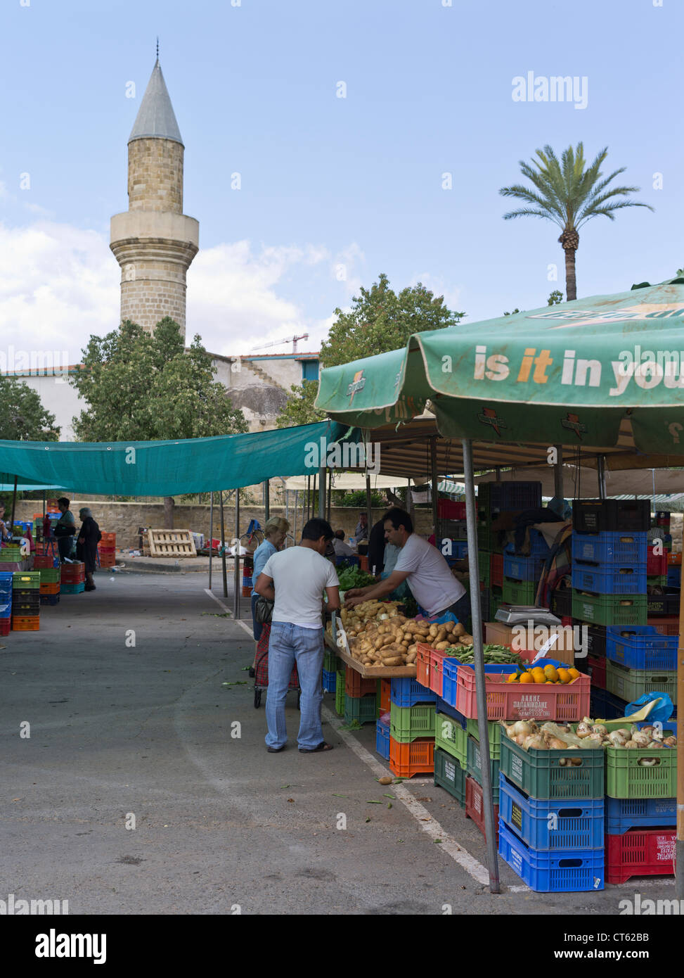 dh Lefkosia Market South NICOSIA CYPRUS Stall holder and customers at ...