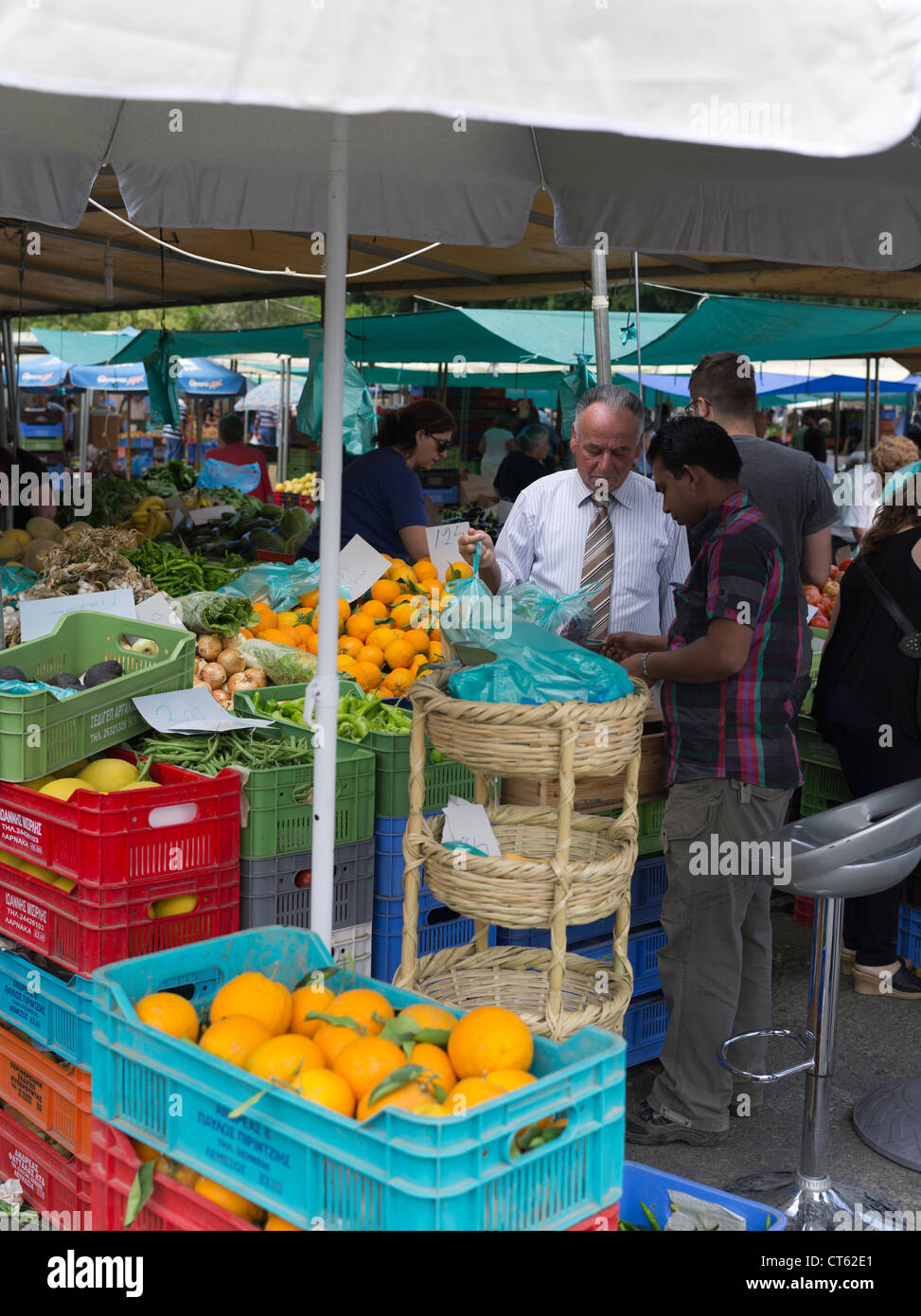 dh Lefkosia Market South NICOSIA CYPRUS Stall holder and customers at ...
