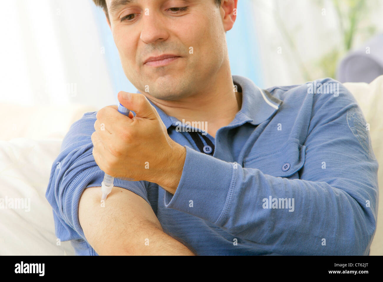 TREATING DIABETES IN A MAN Stock Photo - Alamy