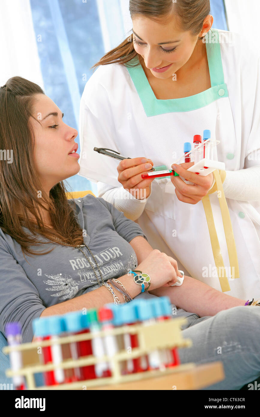 BLOOD SPECIMEN, ADOLESCENT Stock Photo - Alamy