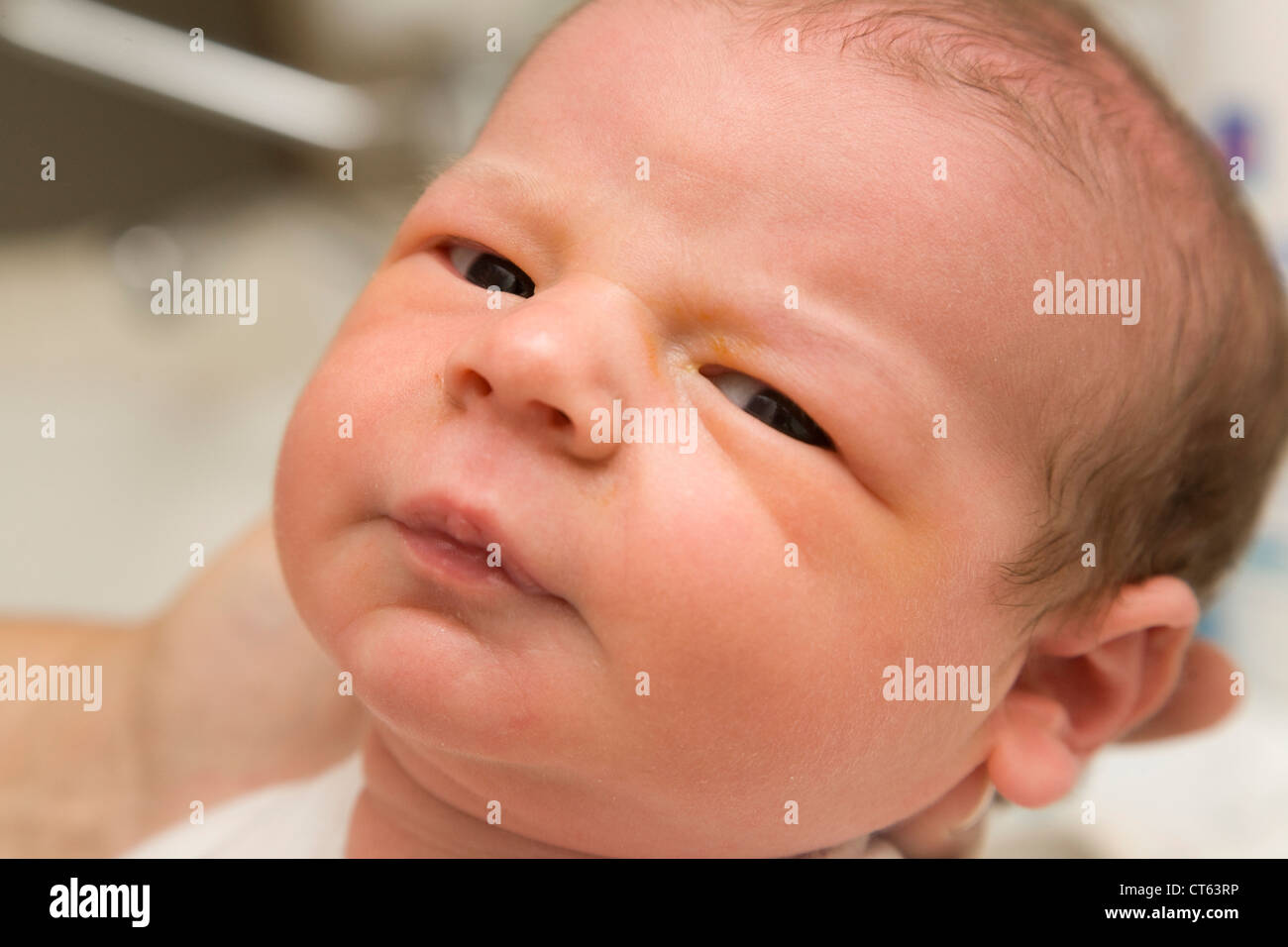 NEWBORN BABY FACE Stock Photo - Alamy