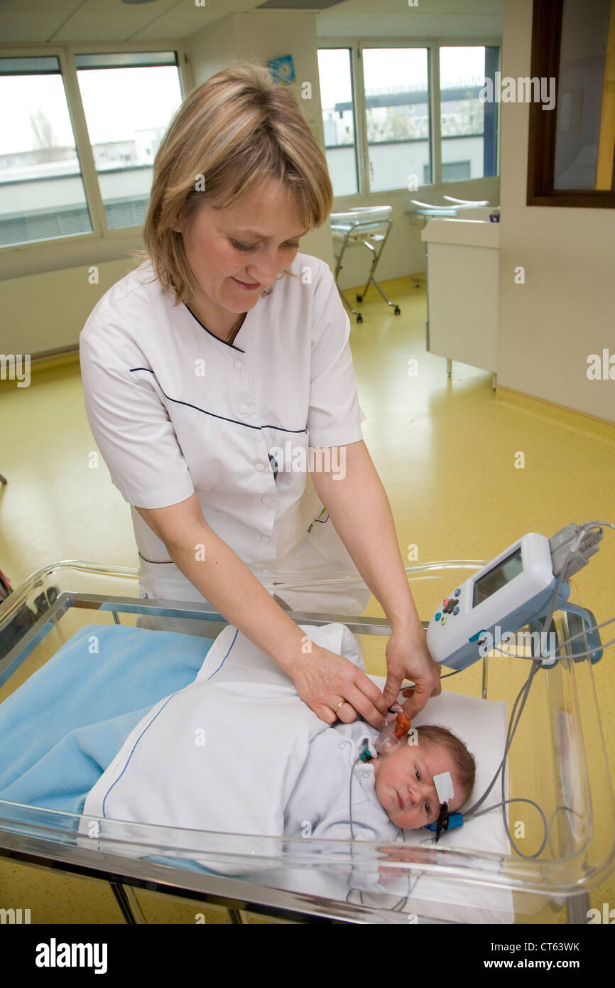 AUDIOMETRY, NEWBORN BABY Stock Photo - Alamy