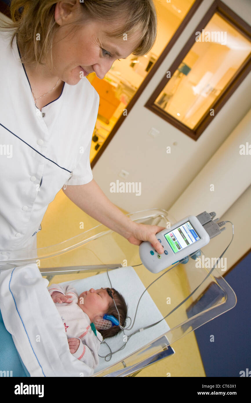 AUDIOMETRY, NEWBORN BABY Stock Photo - Alamy