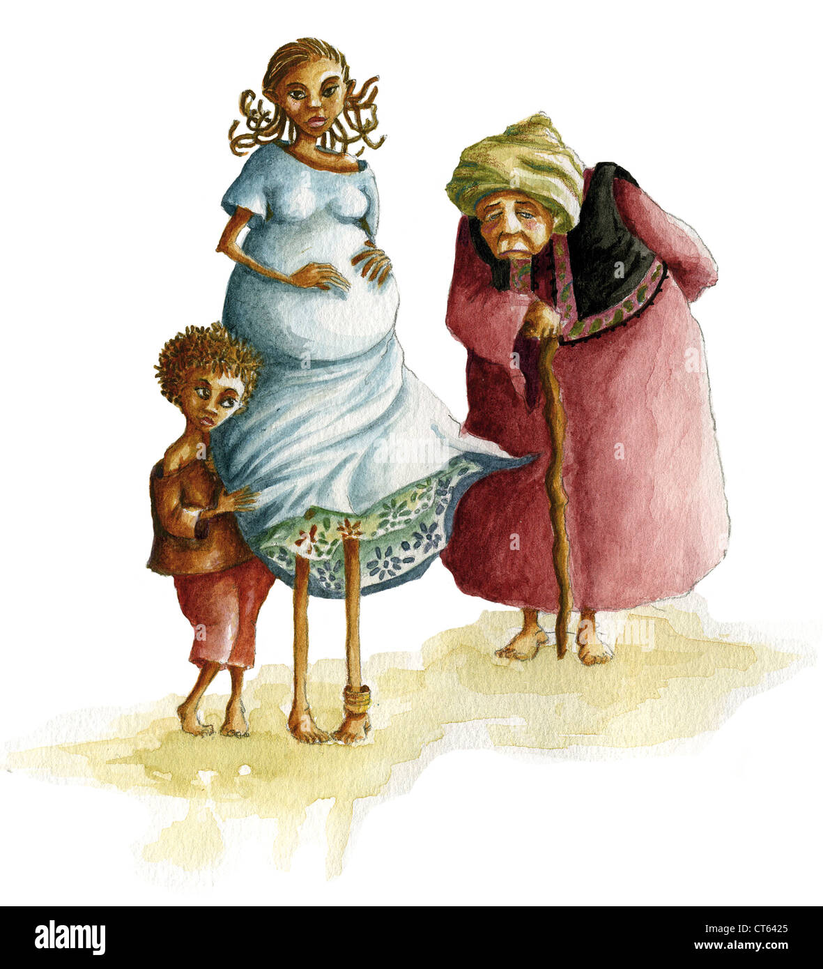 Malnourished Child Cartoon