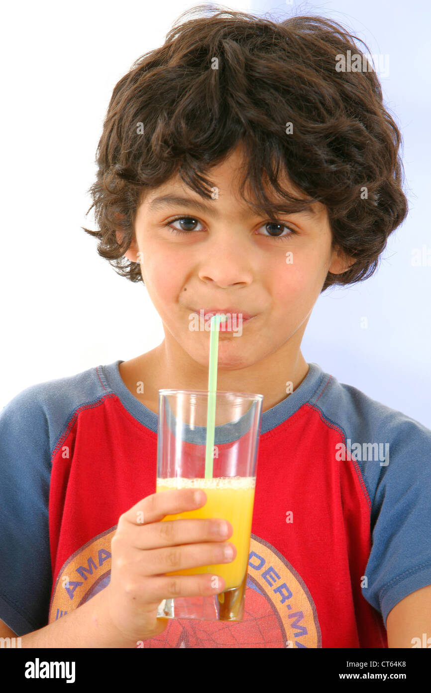 CHILD WITH COLD DRINK Stock Photo - Alamy