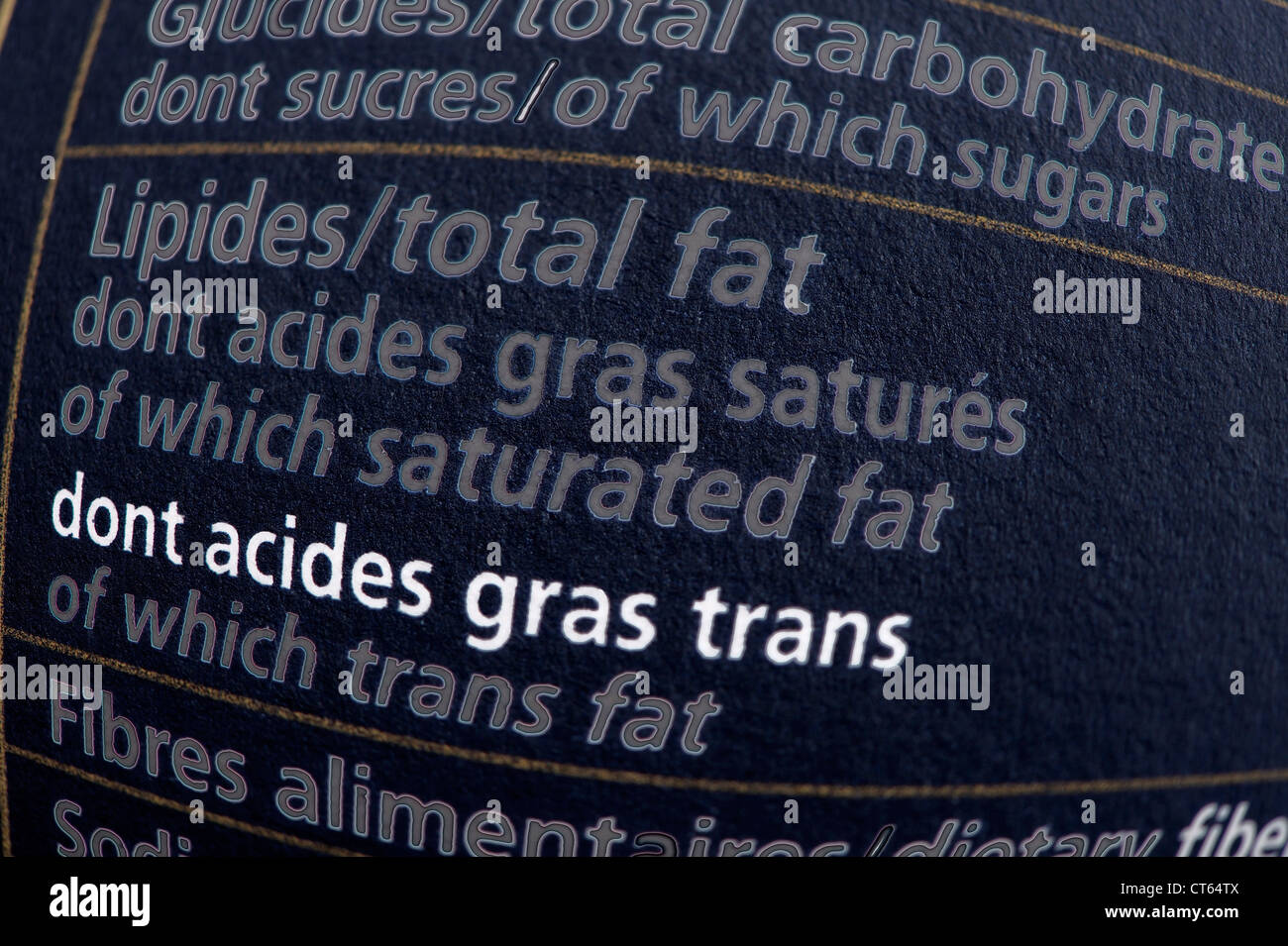 Food labels up close hi-res stock photography and images - Alamy