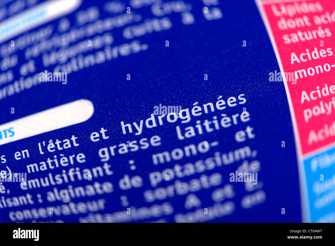 Food labels close up hi-res stock photography and images - Alamy