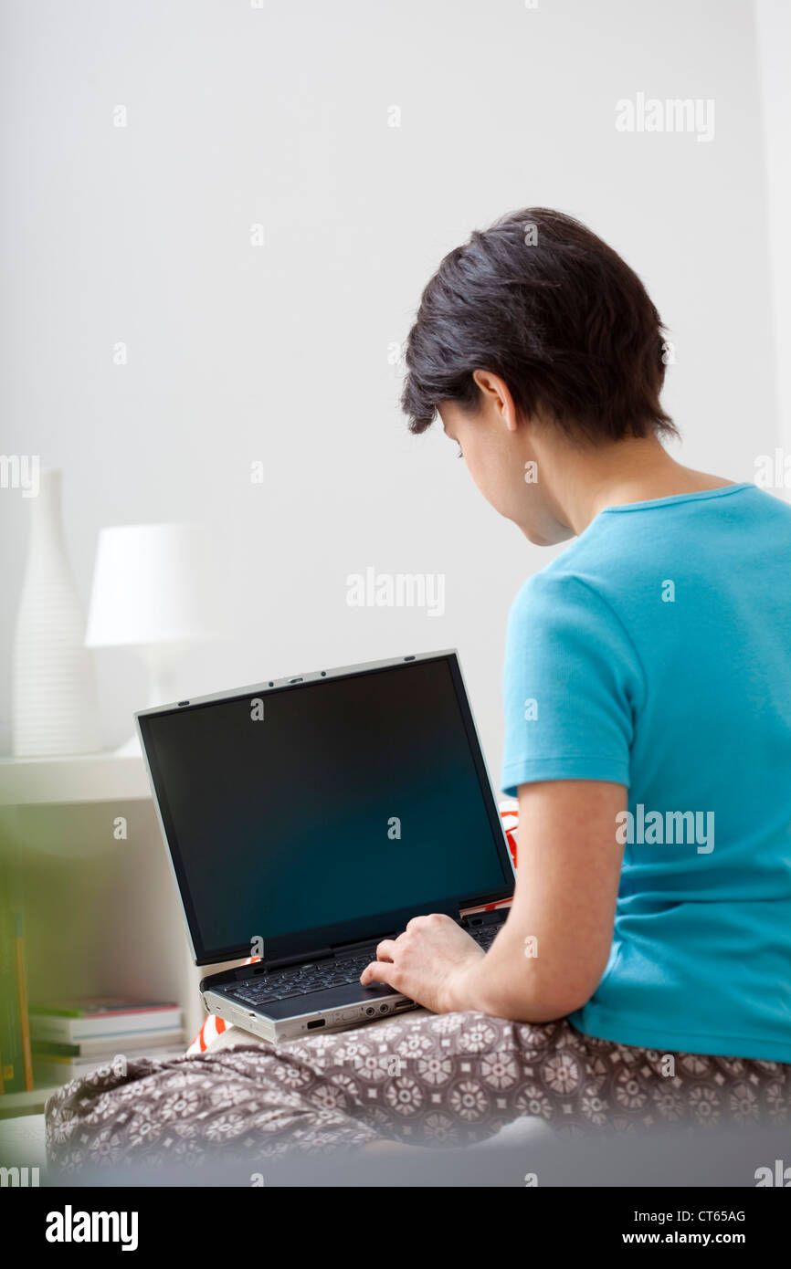 Rear view computer user hi-res stock photography and images - Alamy