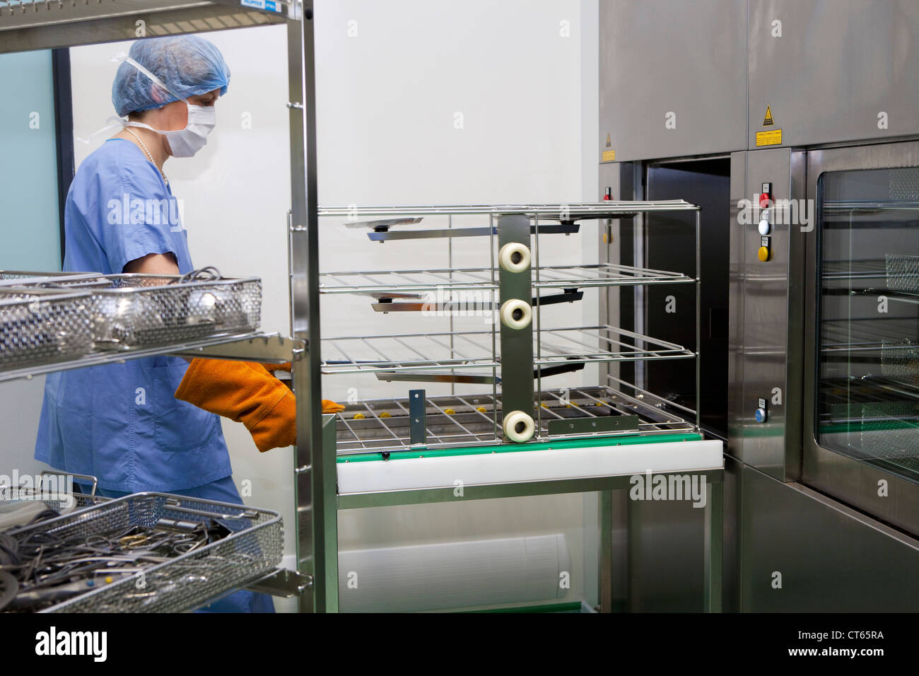 Cleaning surgical instruments sterilization hi-res stock photography ...