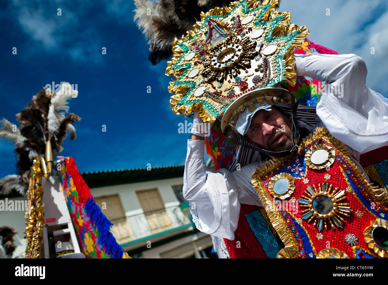 A dancer (danzante) takes part in the religious parade within the ...