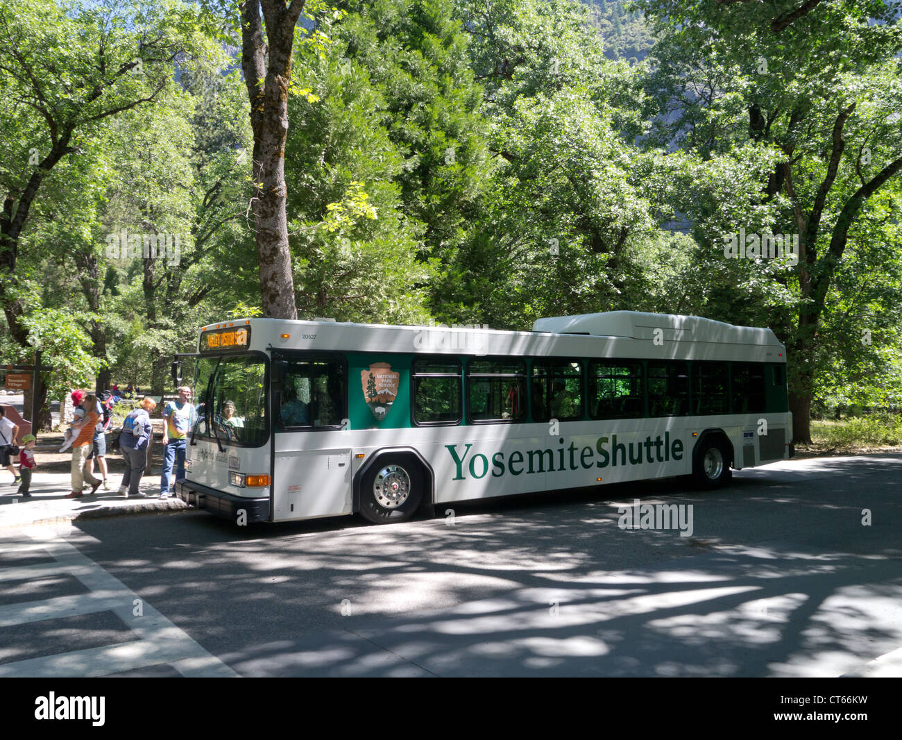 Shuttle bus in Yosemite National Park, California Stock Photo - Alamy