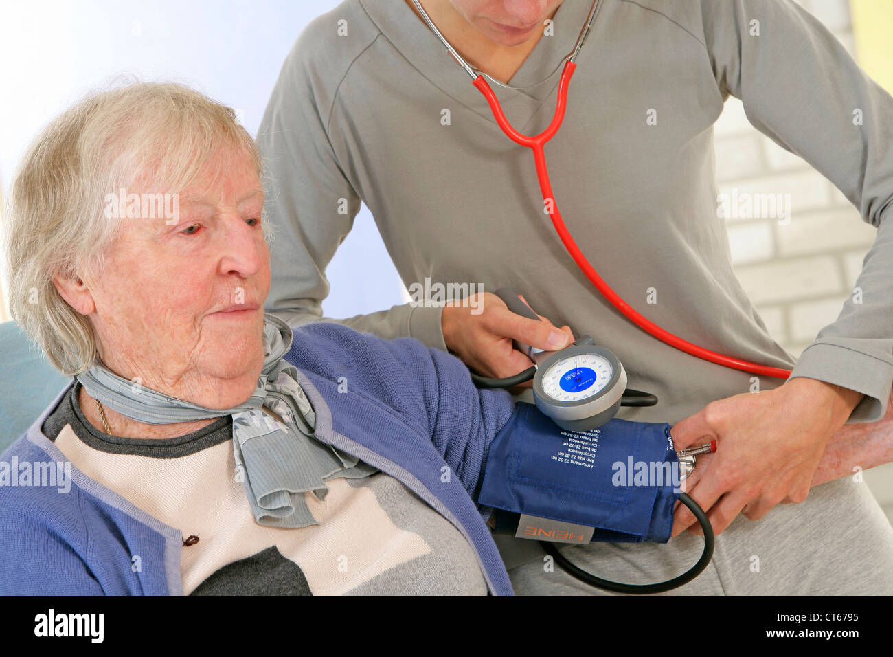 BLOOD PRESSURE, ELDERLY PERSON Stock Photo - Alamy