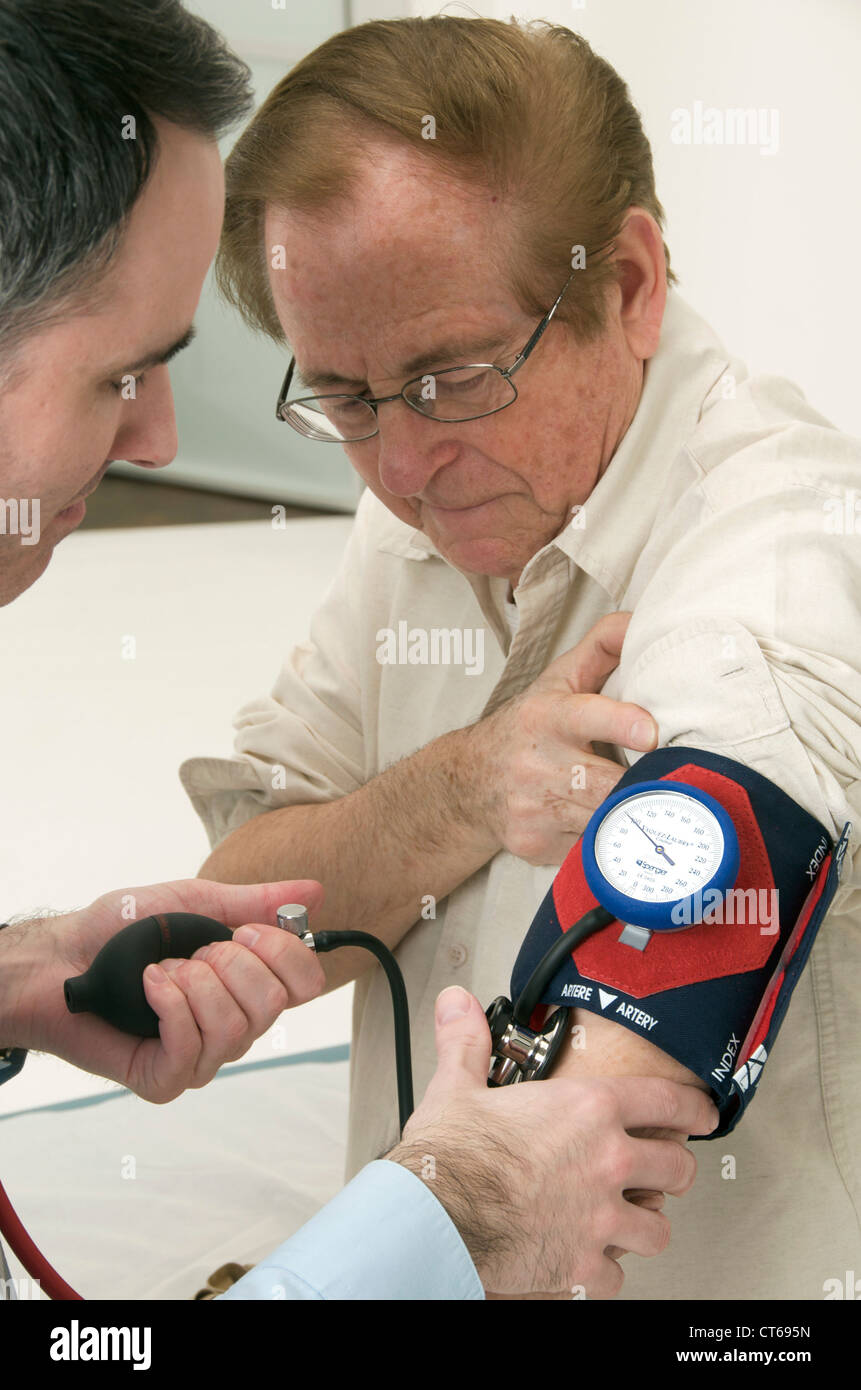 BLOOD PRESSURE, ELDERLY PERSON Stock Photo - Alamy