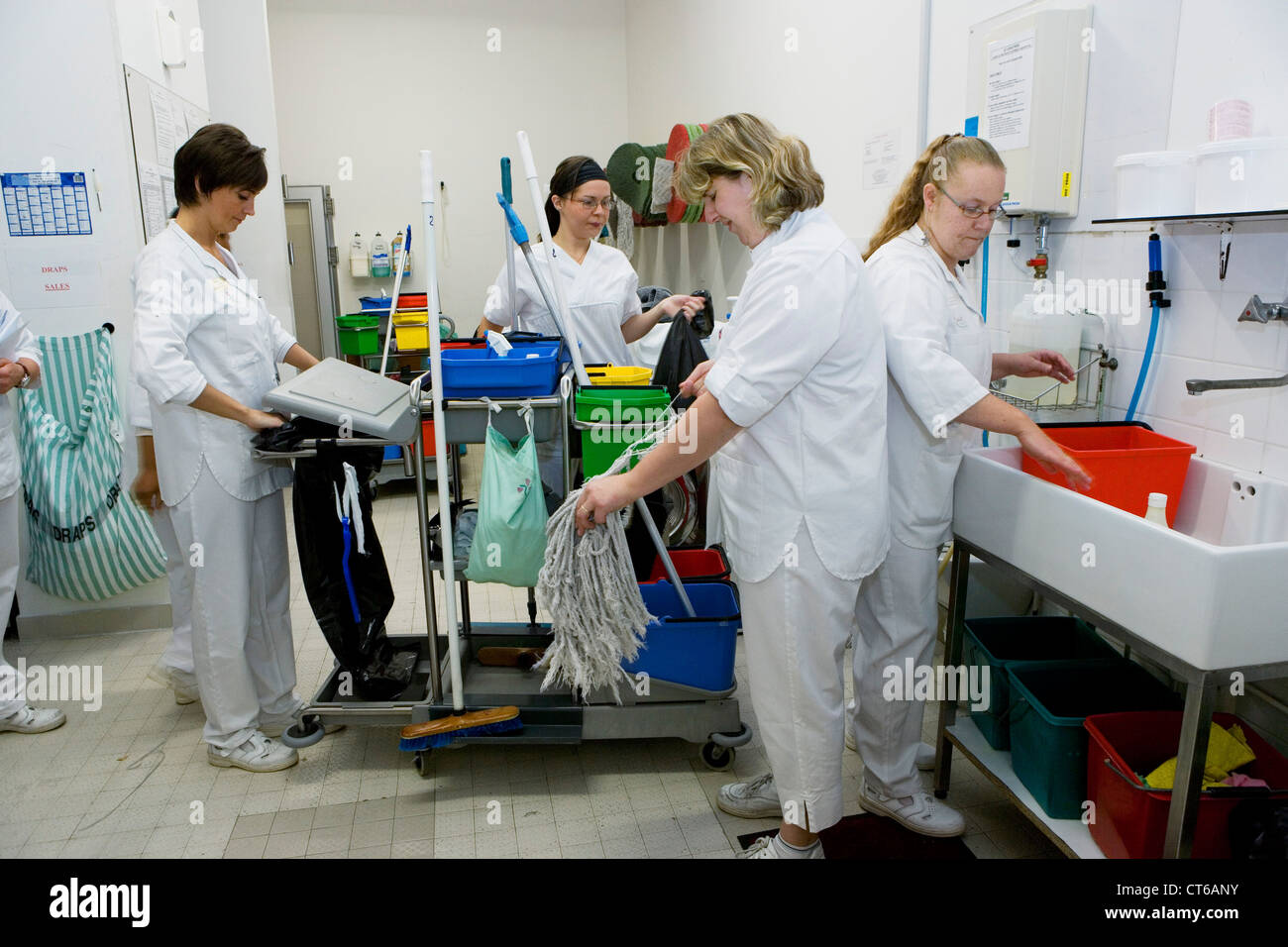 Cleaning trolleys hi-res stock photography and images - Alamy