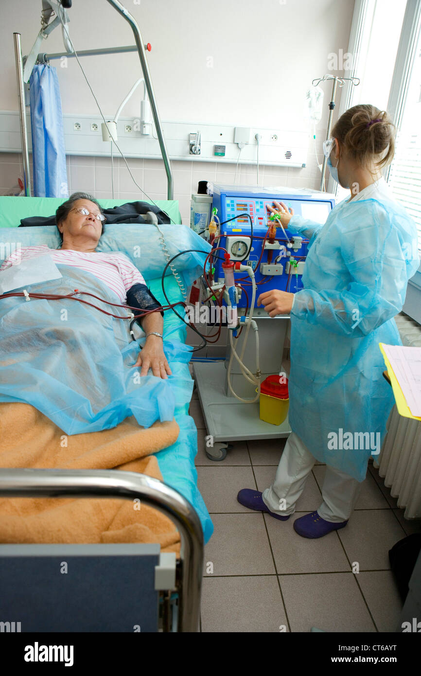 HEMODIALYSIS, ELDERLY PERSON Stock Photo - Alamy