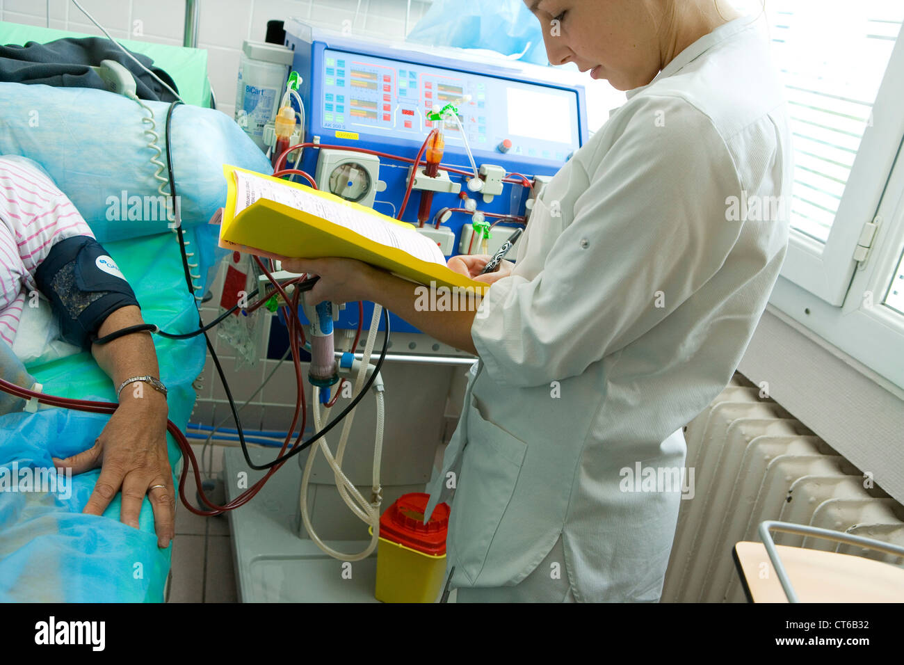 HEMODIALYSIS, ELDERLY PERSON Stock Photo - Alamy