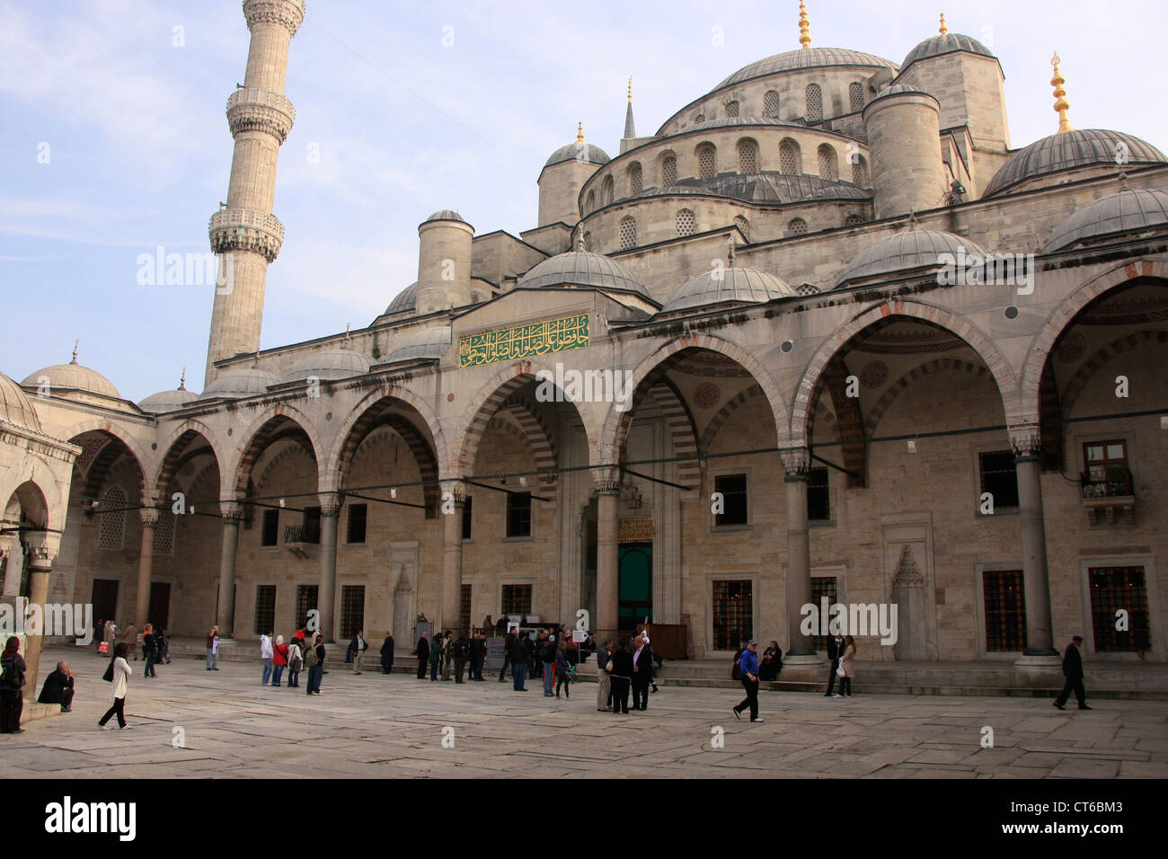 View of the inner courtyard, Sultan Ahmed Mosque, Sultanahmet, Istanbul ...