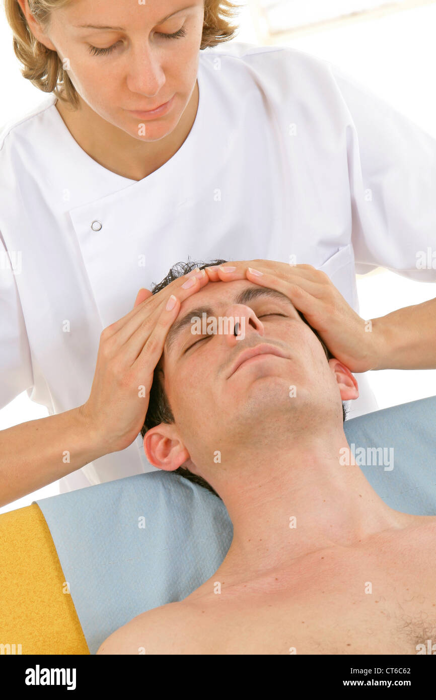 MAN BEING MASSAGED Stock Photo - Alamy