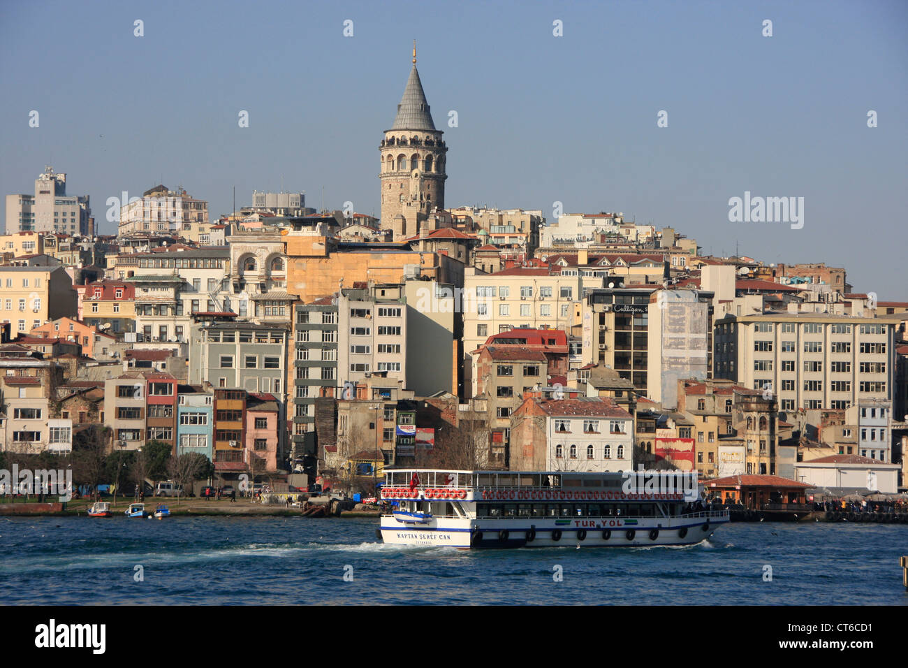 View of Beyoglu district and Galata Tower, Golden Horne, Istanbul ...